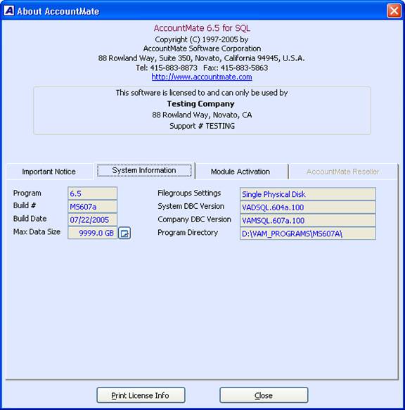 AccountMate Version 6.5