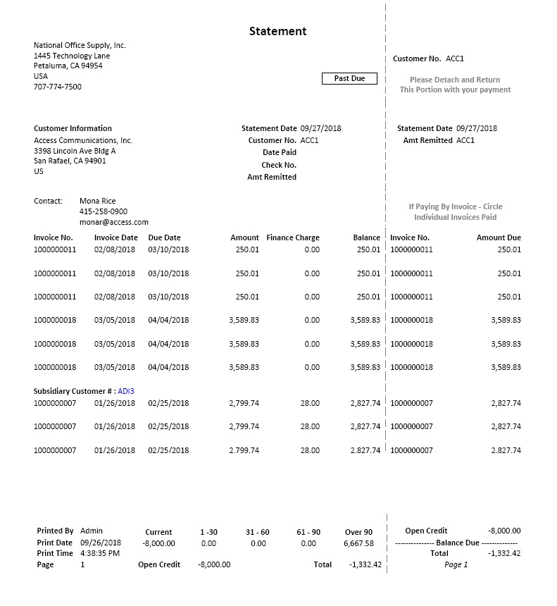 Statement Of Account Customer Supplier Statement Of Account